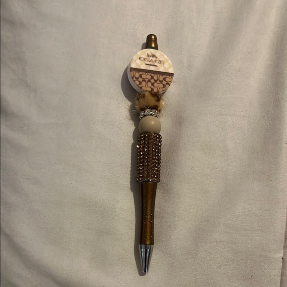 Coach | Accessories | Coach Tan And Gold Decorative Pen | Poshmark